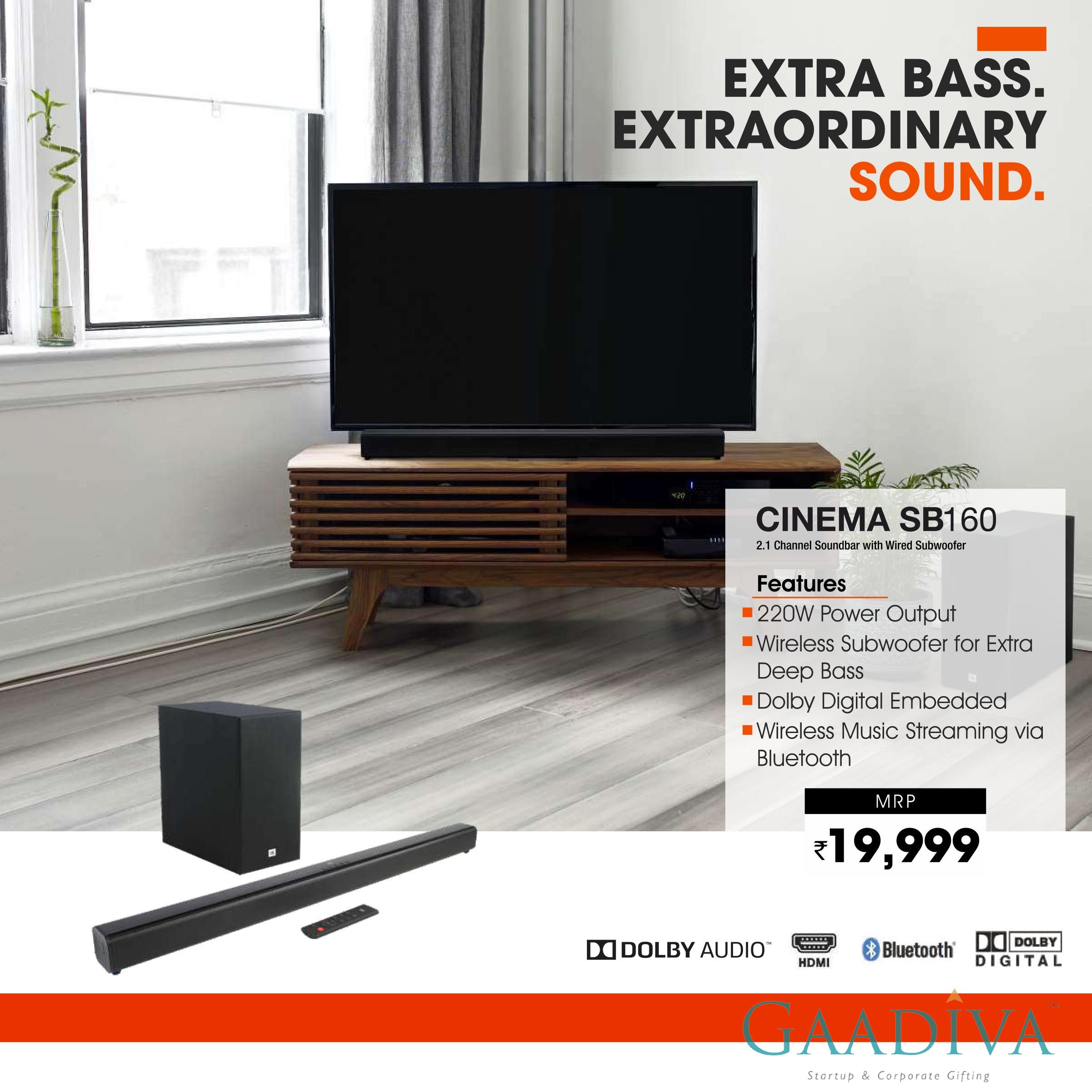 JBL SB 160 - Channel soundbar with wireless subwoofer - Gaadiva