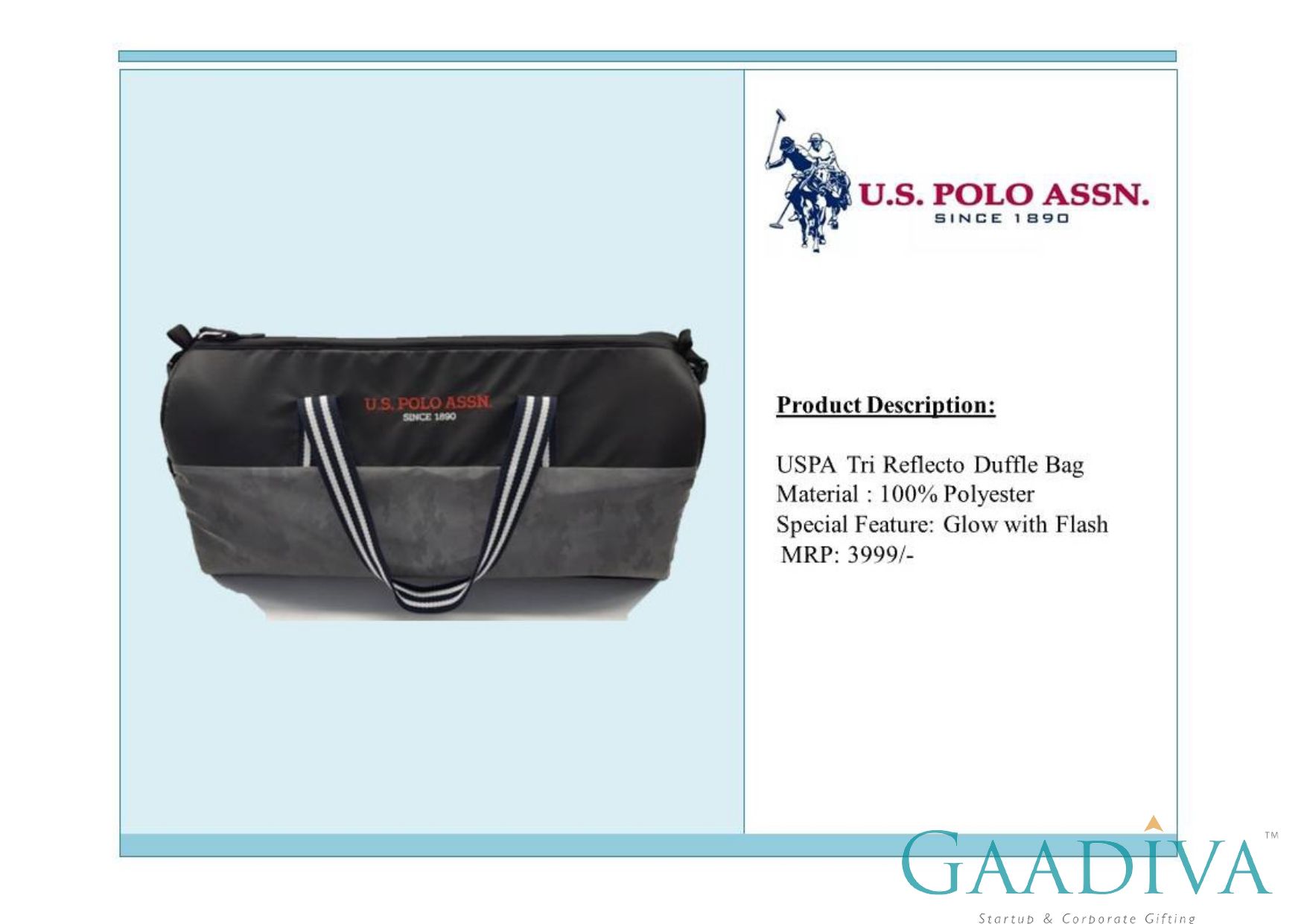 USPA - Tri Reflecto Duffle Bag - Gaadiva