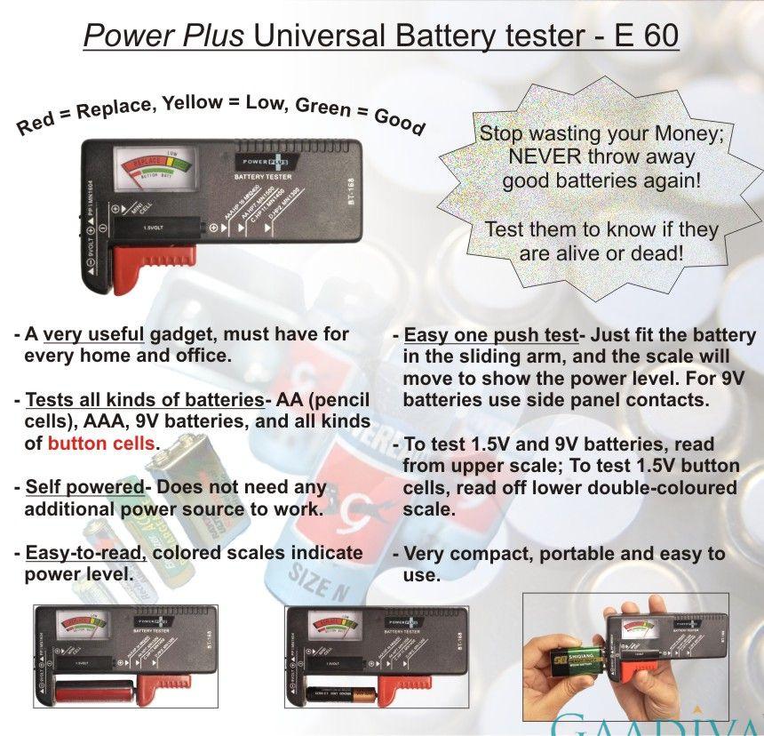 Power Plus Universal Battery Tester - Gaadiva