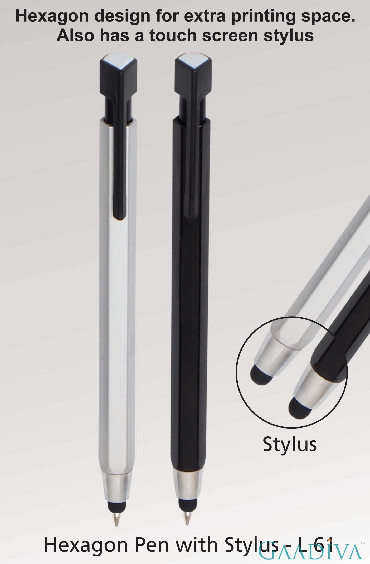 Hexagon Pen With Stylus - Gaadiva
